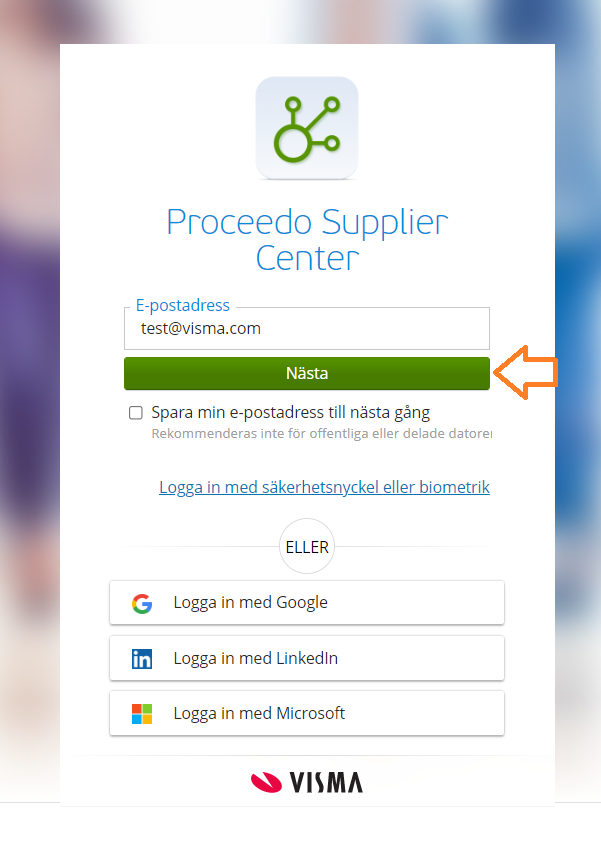 Återställa lösenordet i Supplier Center