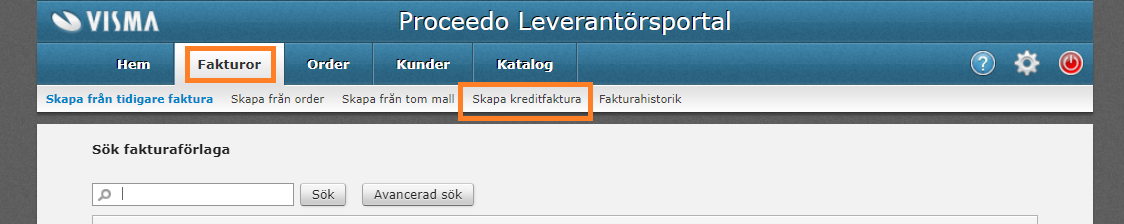 Skicka en kreditfaktura